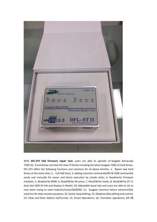 Seagate hdd firmware repair tool dfl st ii | PDF