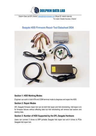 Seagate HDD Firmware Repair Tool Datasheet 2024 | PDF
