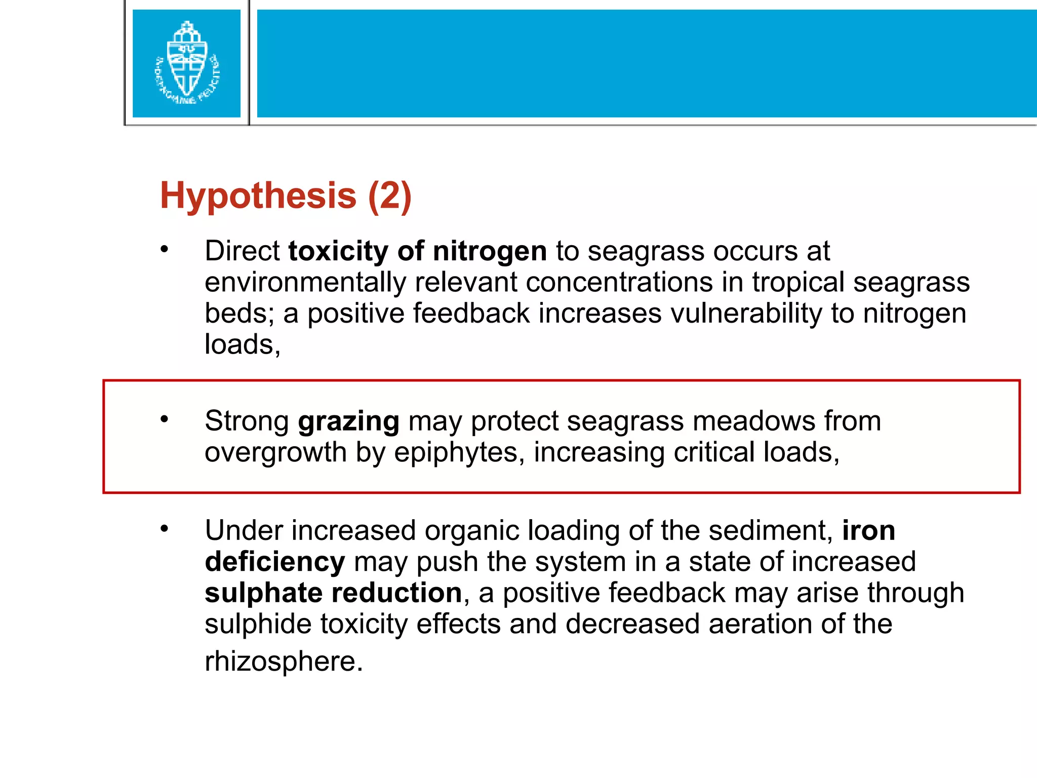 Seagrass under nutrient load and grazing | PPT | Biological Sciences ...