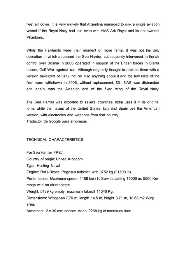 Sea harrier frs | DOCX | Air Travel | Travel Type