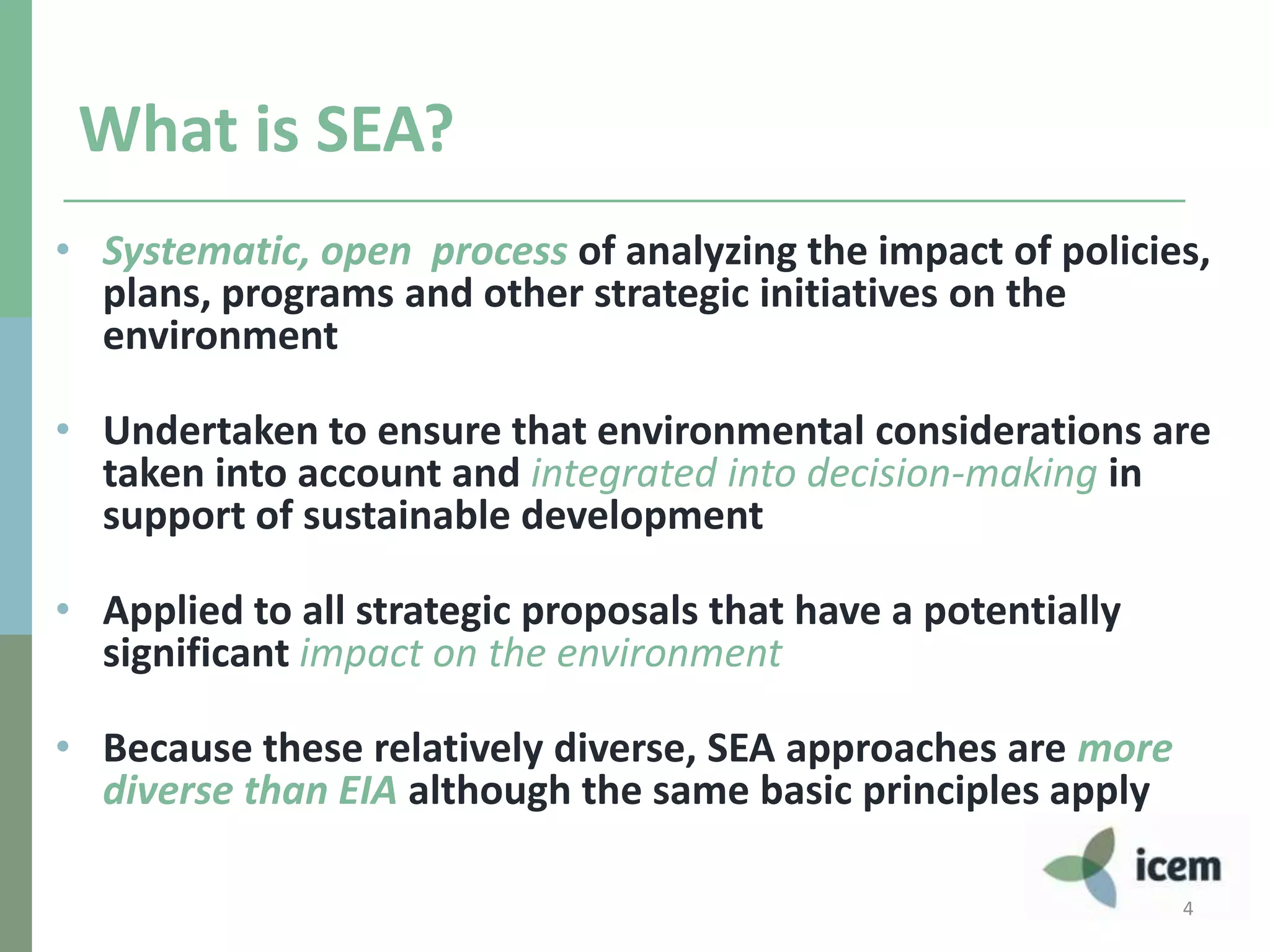 Introduction to Strategic Environmental Assessment | PPTX