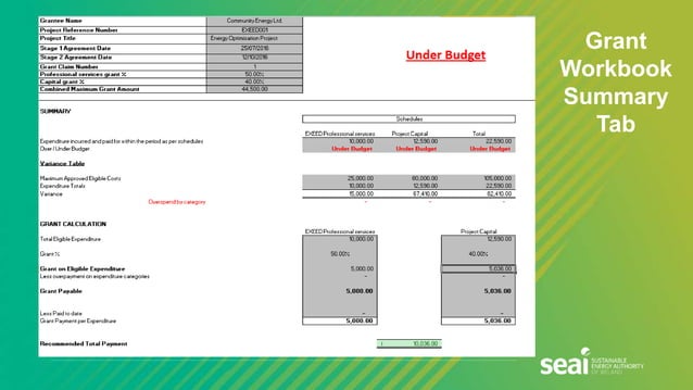 SEAI EXEED Stage 1 Grant Payment Process webinar | PPT