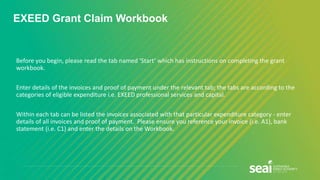 SEAI EXEED Stage 1 Grant Payment Process webinar | PPTX