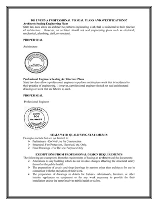 Montana Architectural and Engineering Seals | PDF