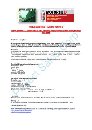 Sealant used by BHEL for Turbine Bearing Housing Parting Planes | PDF | First Aid | Injuries