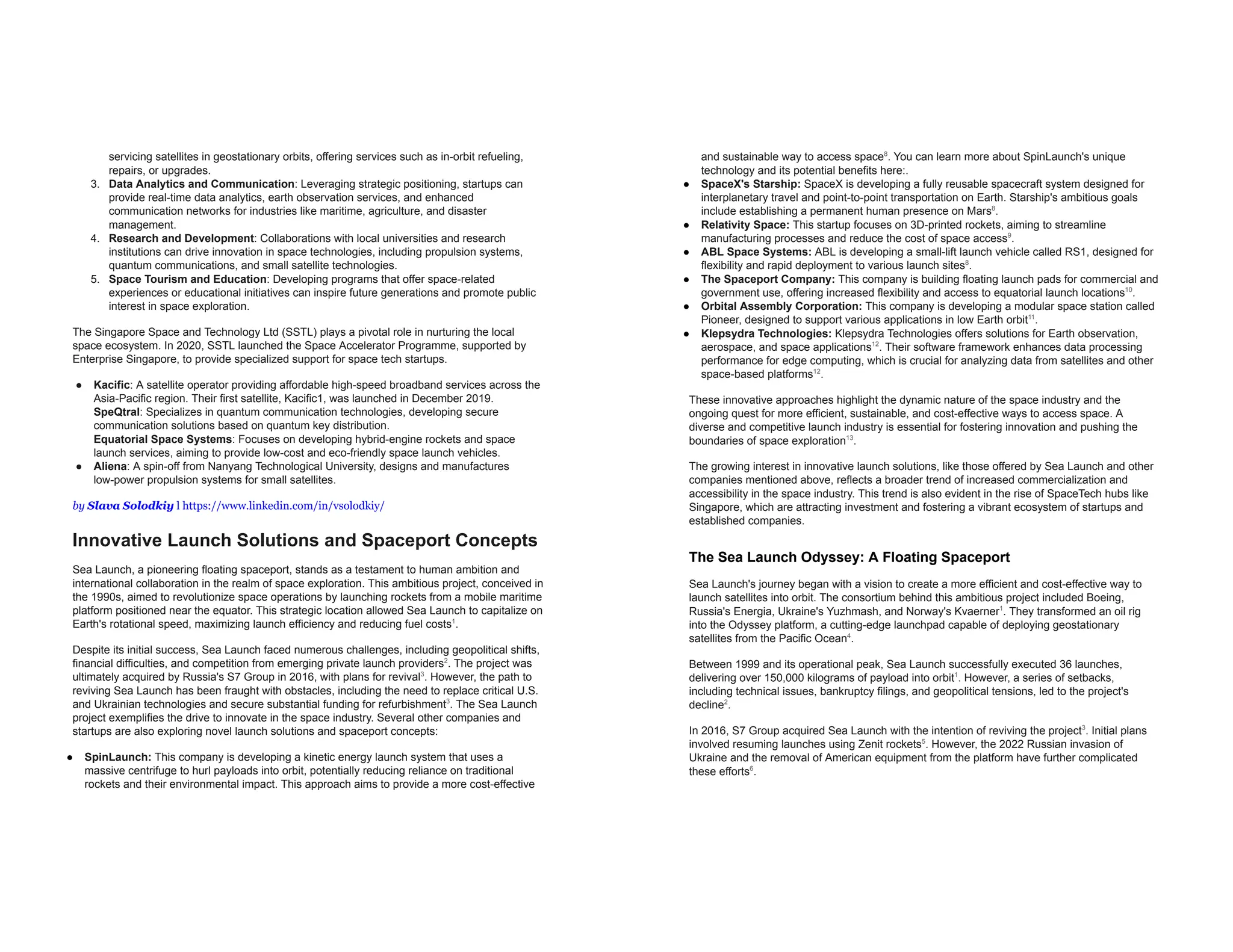 The Future of Spaceports: SpaceTech Startups | PDF