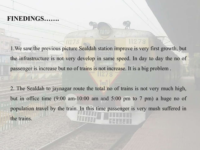 Sealdah railway platform aminities | PPTX | Rail Travel | Travel Type