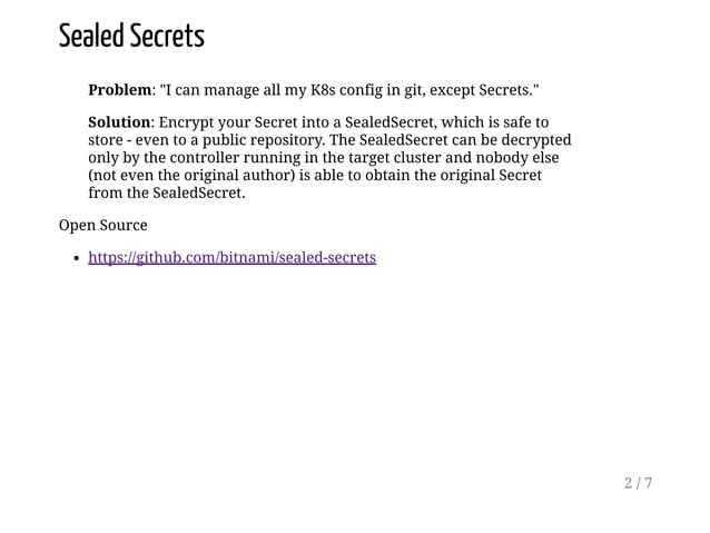 Kubernetes Sealed secrets | PPT