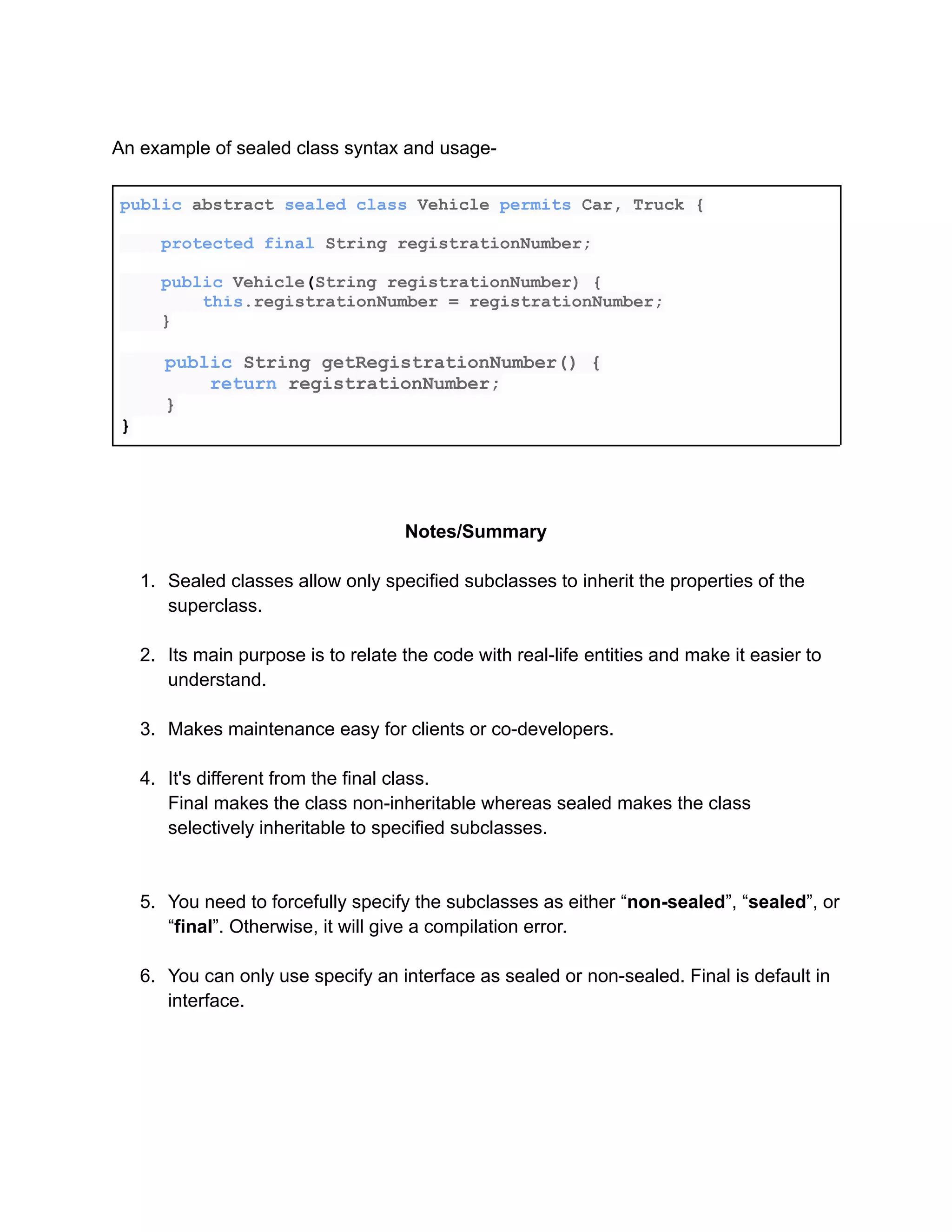 Sealed Classes Java Pdf