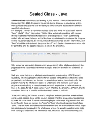 Sealed classes java | PDF