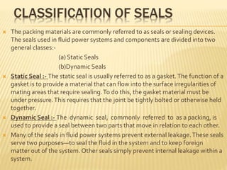 Sealing devices,filters and regulators | PPTX