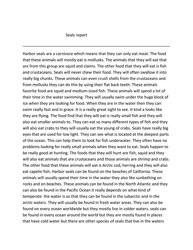 Seals report | PDF