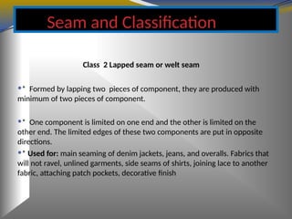 SEAM CLASSIFICATION IN PATTERN MAKING AND KNITTING .ppt