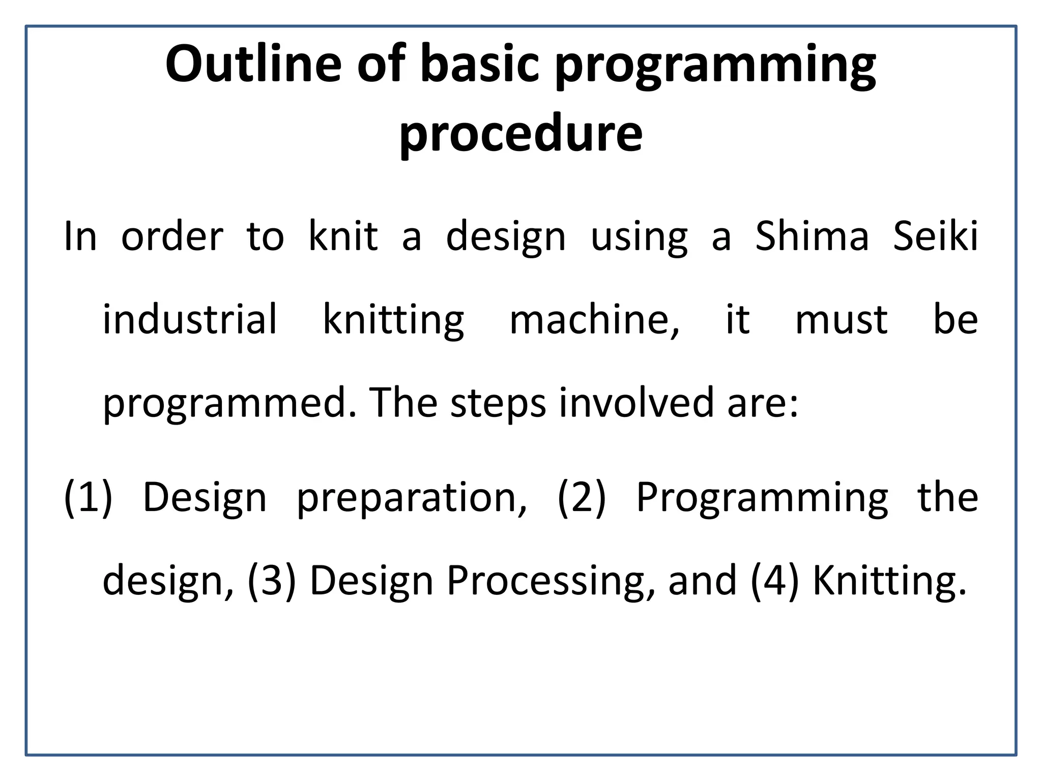 Seamless garment knitting | PPTX