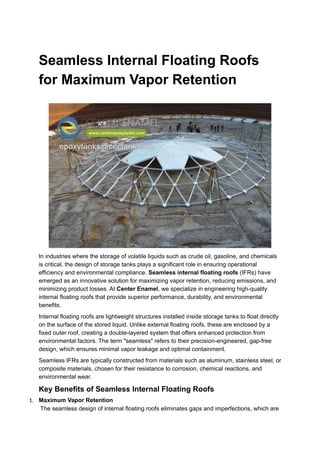 Seamless Internal Floating Roofs for Maximum Vapor Retention.docx