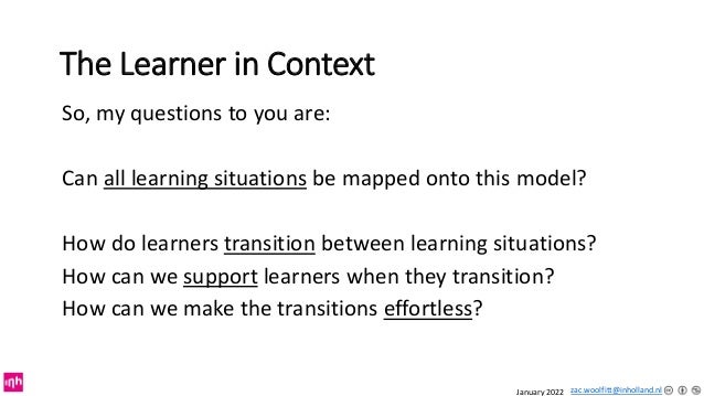 The Learner in Context - an Educational Model | PPT