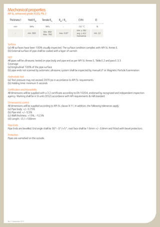 Seamless pipes API 5L grade x52 psl 2 | PDF