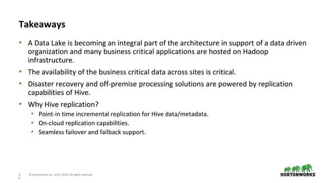 Seamless replication and disaster recovery for Apache Hive Warehouse | PPTX | Databases ...