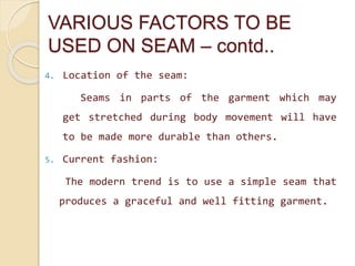 Seams and Seam Finishes | PPTX