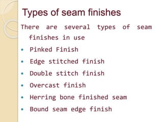 Seams and Seam Finishes | PPTX