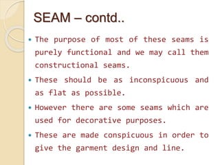 Seams and Seam Finishes | PPTX