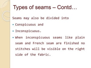 Seams and Seam Finishes | PPTX