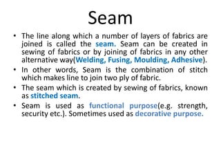 Seam and Seam classes | PPTX | Women\'s Outerwear | Women\'s Clothing