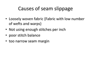 Seam slippage and seam grin | PPTX