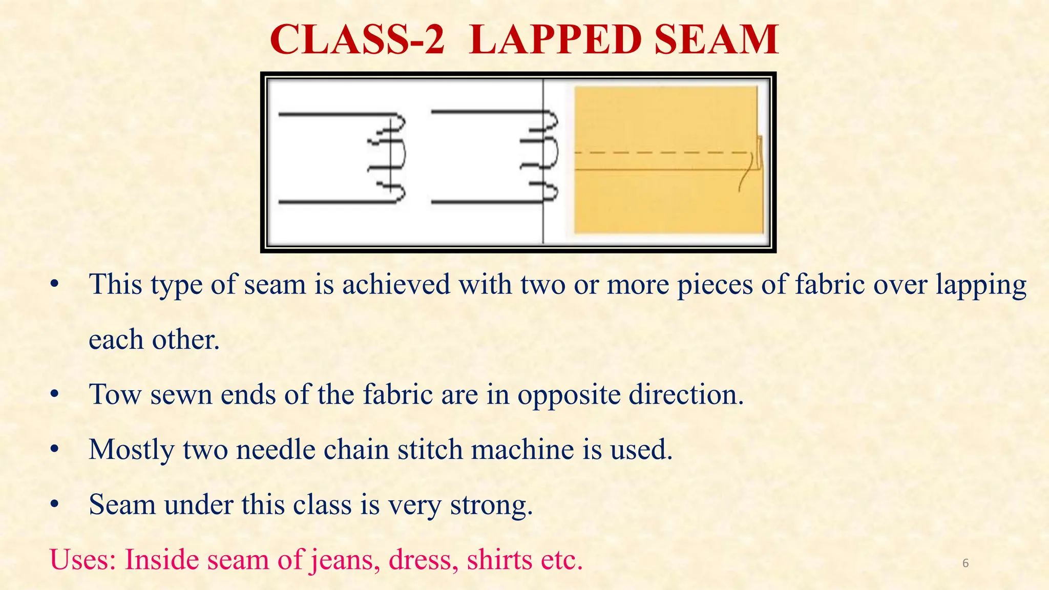 Seams & their Classification in textile clothing | PPTX