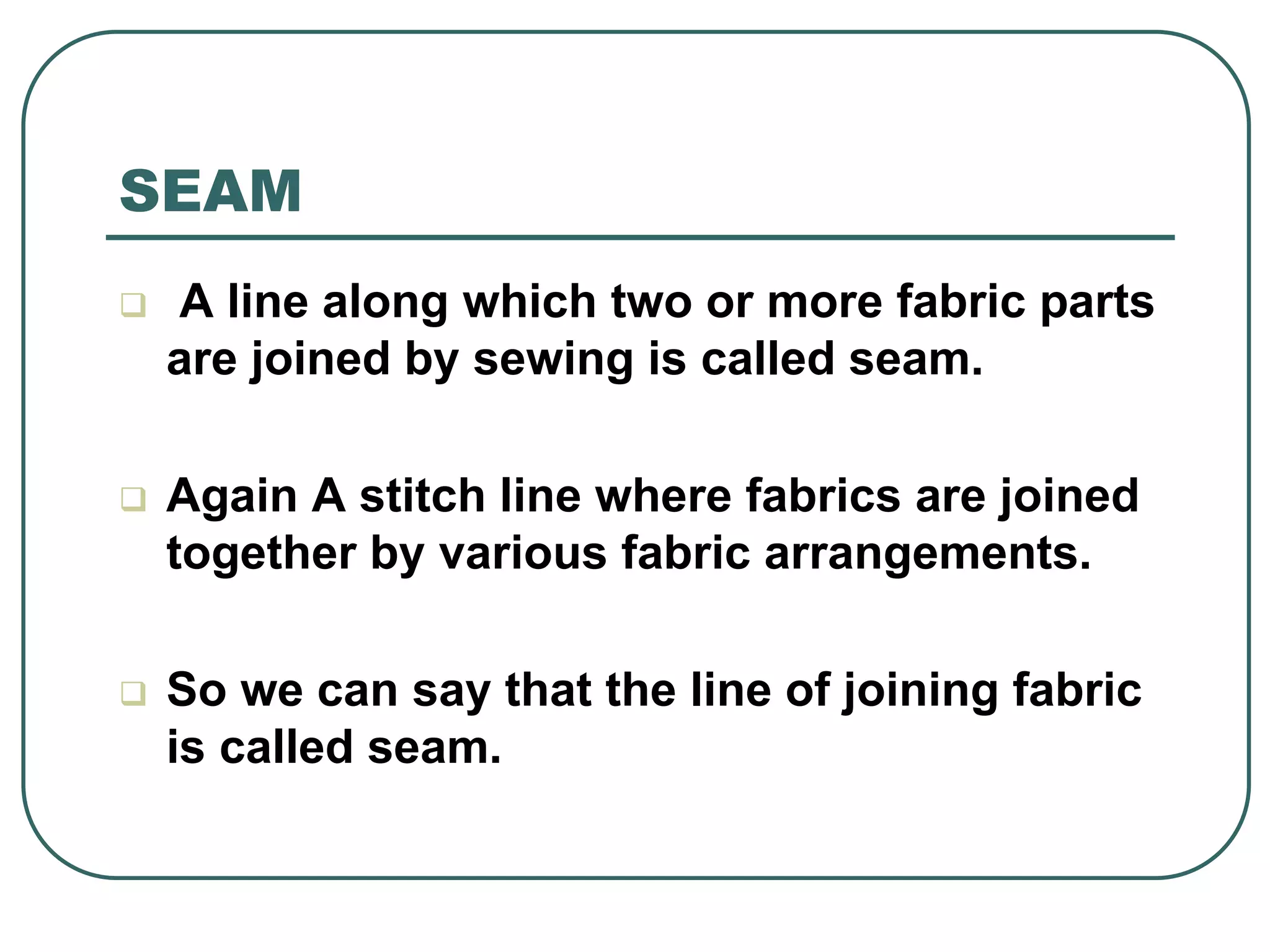 Seam swing / swing threads / trimmings and accessories | PPT