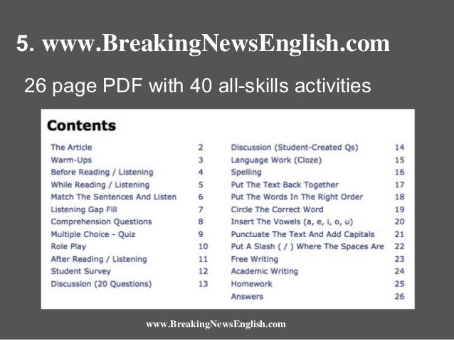 breaking news english listening elementary