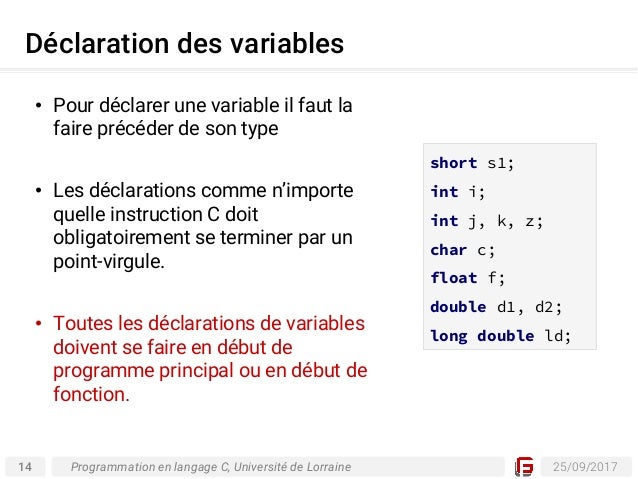Seance 1 - Programmation en langage C