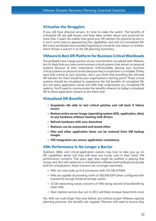 VMware Disaster Recovery Planning: Essential Checklist | PDF