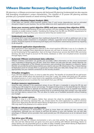 VMware Disaster Recovery Planning: Essential Checklist | PDF | Computing | Technology & Computing