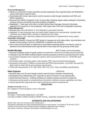 Sean Costin resume | PDF