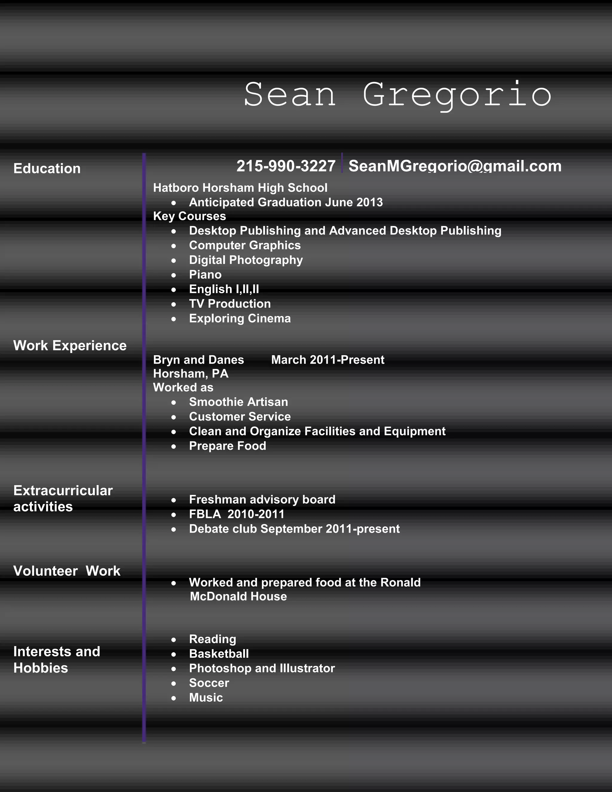 Sean gregorioresume | DOCX