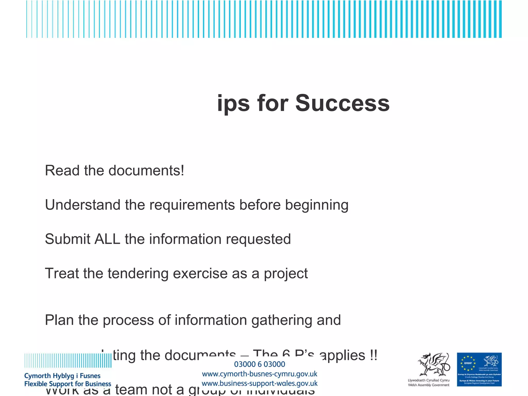 How to tender. The basics. | PPT