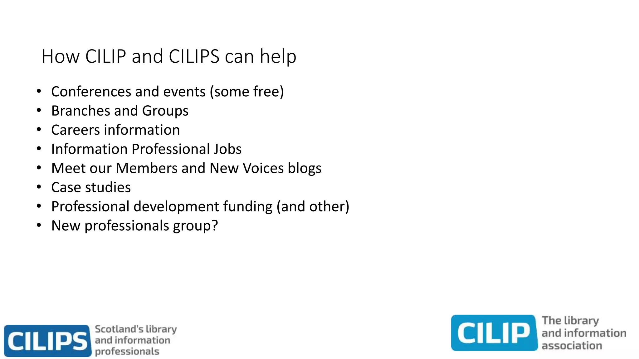 New Professionals and CILIPS | PPTX