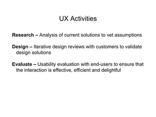 User Experience Design in Agile Development for Enterprise Software | PPT