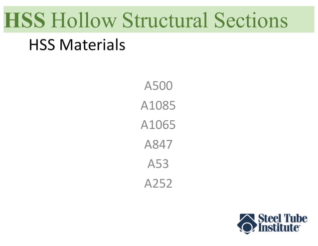 Design of HSS Steel Tubes | PPT