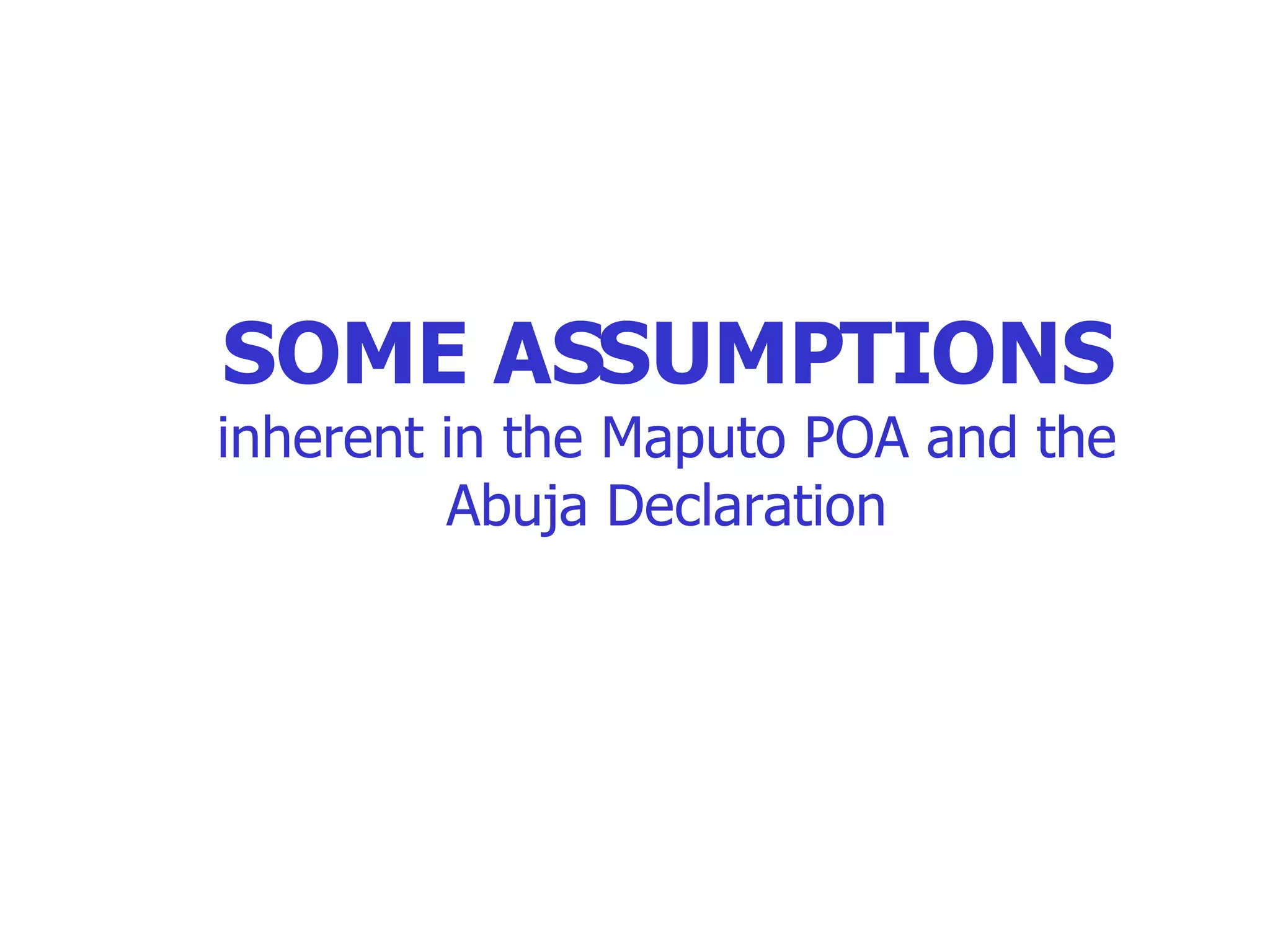 Reflections on the Maputo Plan of Action and the Abuja Declaration | PPT