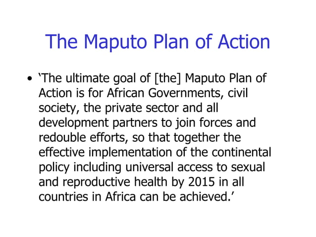 Reflections on the Maputo Plan of Action and the Abuja Declaration | PPT