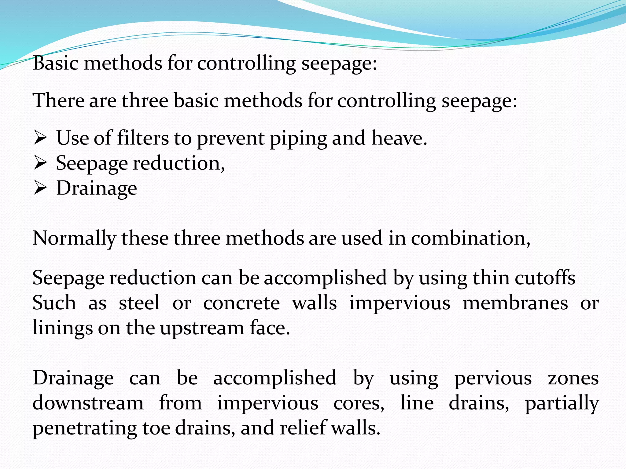Seapage control | PPTX