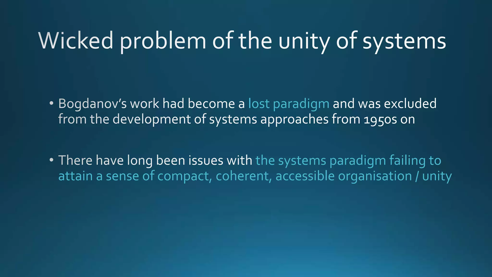 From the Unity of Science to the Unity of Systems Paradigm | PPT