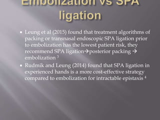 Intractable epistaxis (how to save you and the patient) | PPTX
