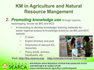 Knowledge Center on Climate Change Adaptation in Agriculture and Natural Resource Management in ...