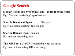 Google Search Tips | PPTX