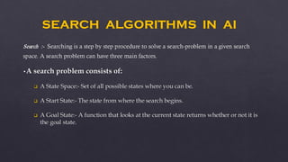 Searching Algorithm in AI(Artificial Intelligence) | PDF