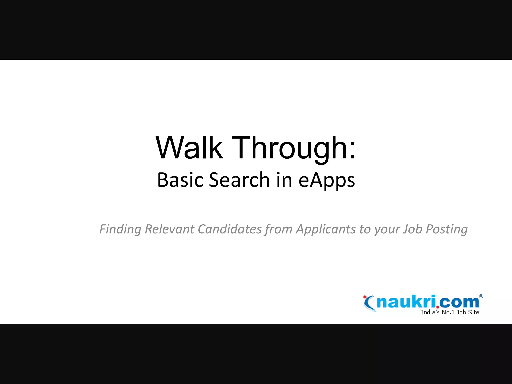 Basic eApps Search Demo | PPT