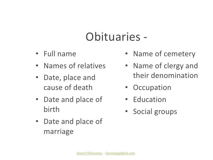 How To Search For Deceased Family Members In Obituaries